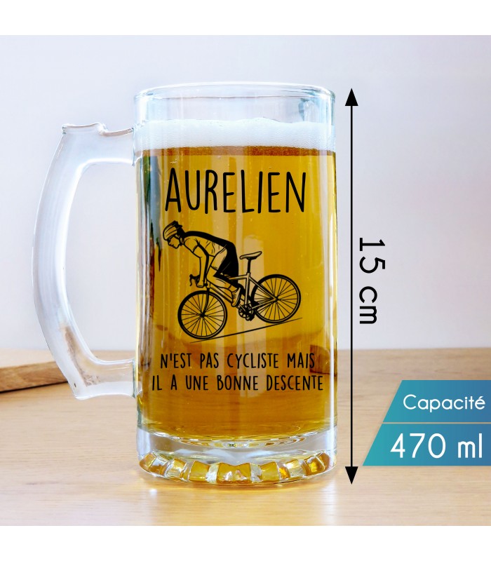 Chope à bière personnalisée - Modèle cycliste
