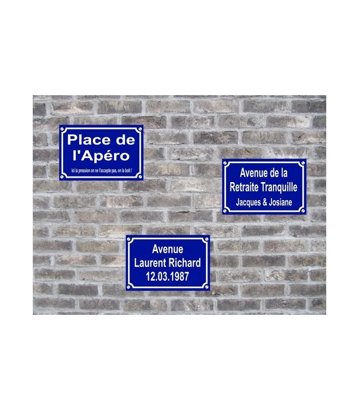 Plaque de rue personnalisée avec le texte de votre choix.