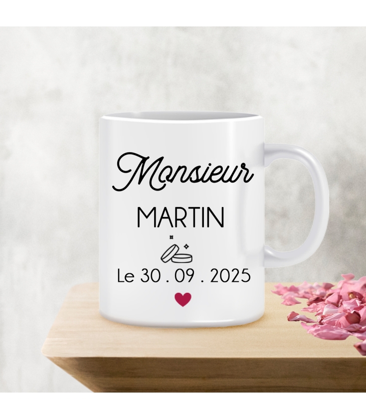 Tasse personnalisable mariage - cadeau unique