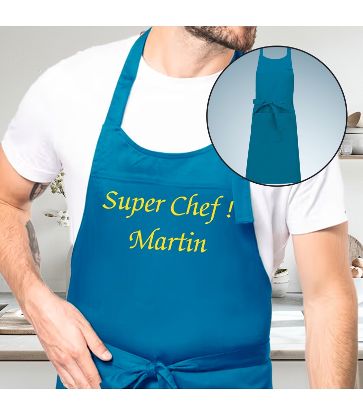 Tablier adulte noir personnalisé