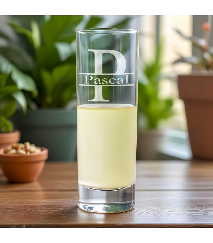 Verre à Pastis ou Ricard gravé et personnalisé avec un initale