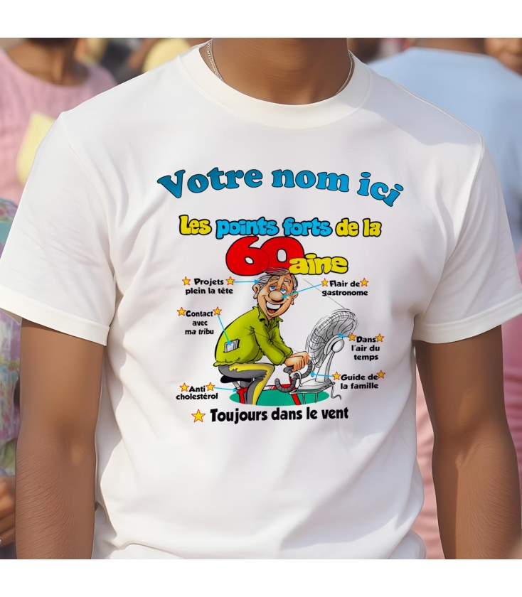 T-shirt anniversaire homme 60 ans personnaliser