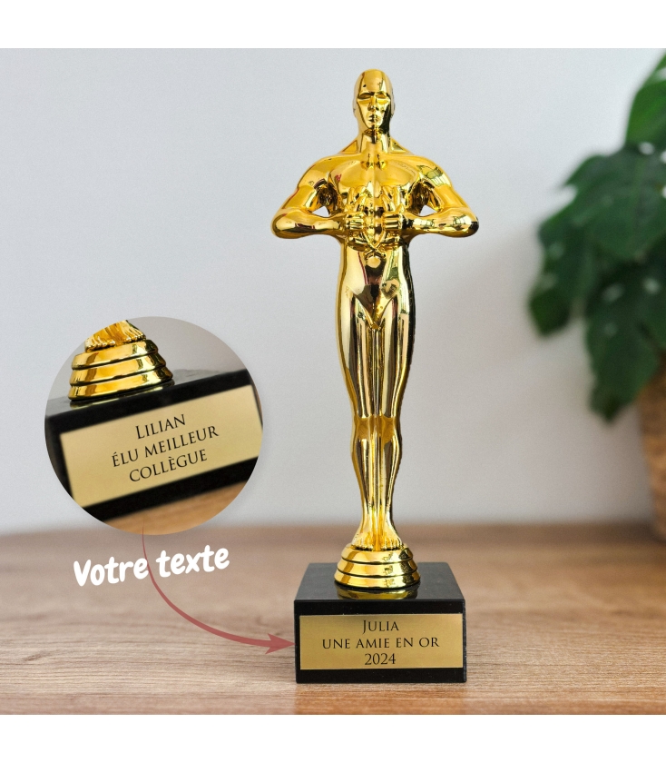 KDO MAGIC - Trophée Oscar doré à personnalisé avec texte